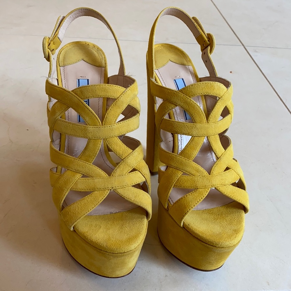 Authentic Prada Wedge Heels - Gem